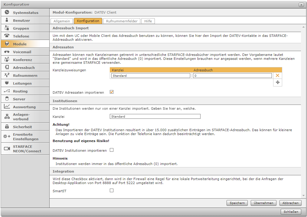 Telefonie Integration für DATEV :: o-byte.com Dokumentationen